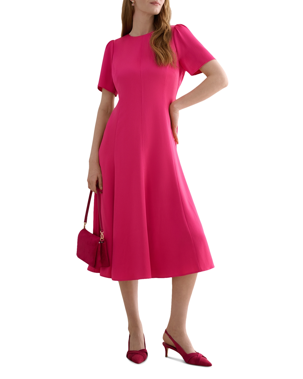 HOBBS LONDON HOBBS LONDON Camille Hammered Satin Midi Dress